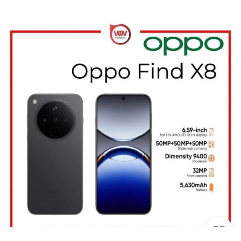 Jual Hp Oppo Find X8 Ram 16GB Internal 512GB Garansi Resmi | Shopee ...