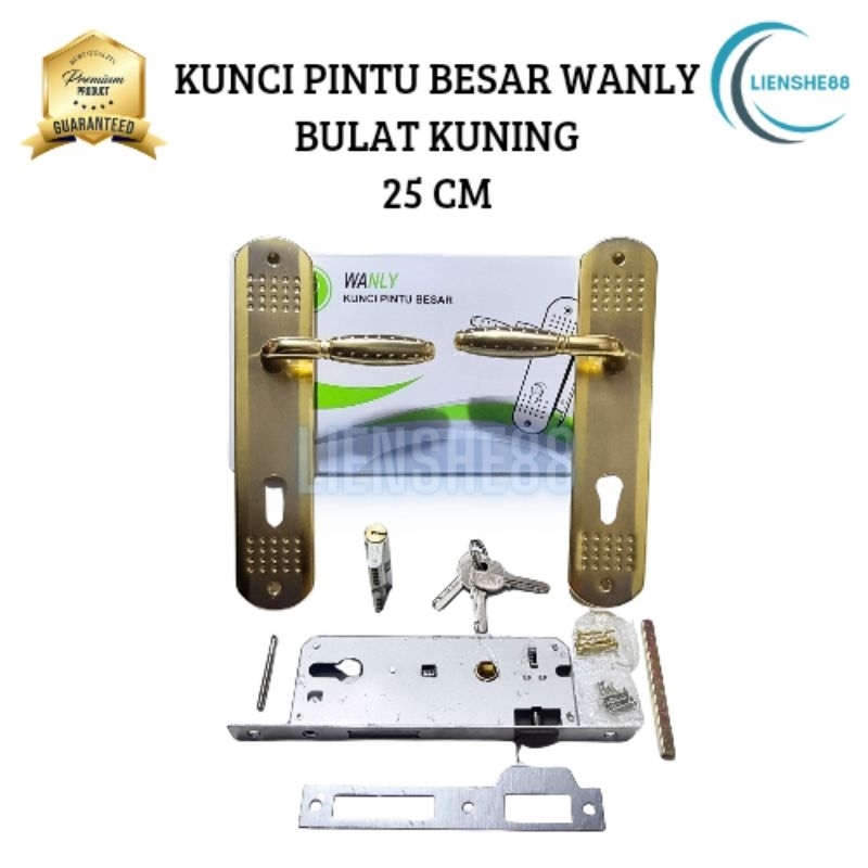Jual Kunci Pintu / Slot Pintu Besar Babet WANLY BULAT KUNING 25 cm ...
