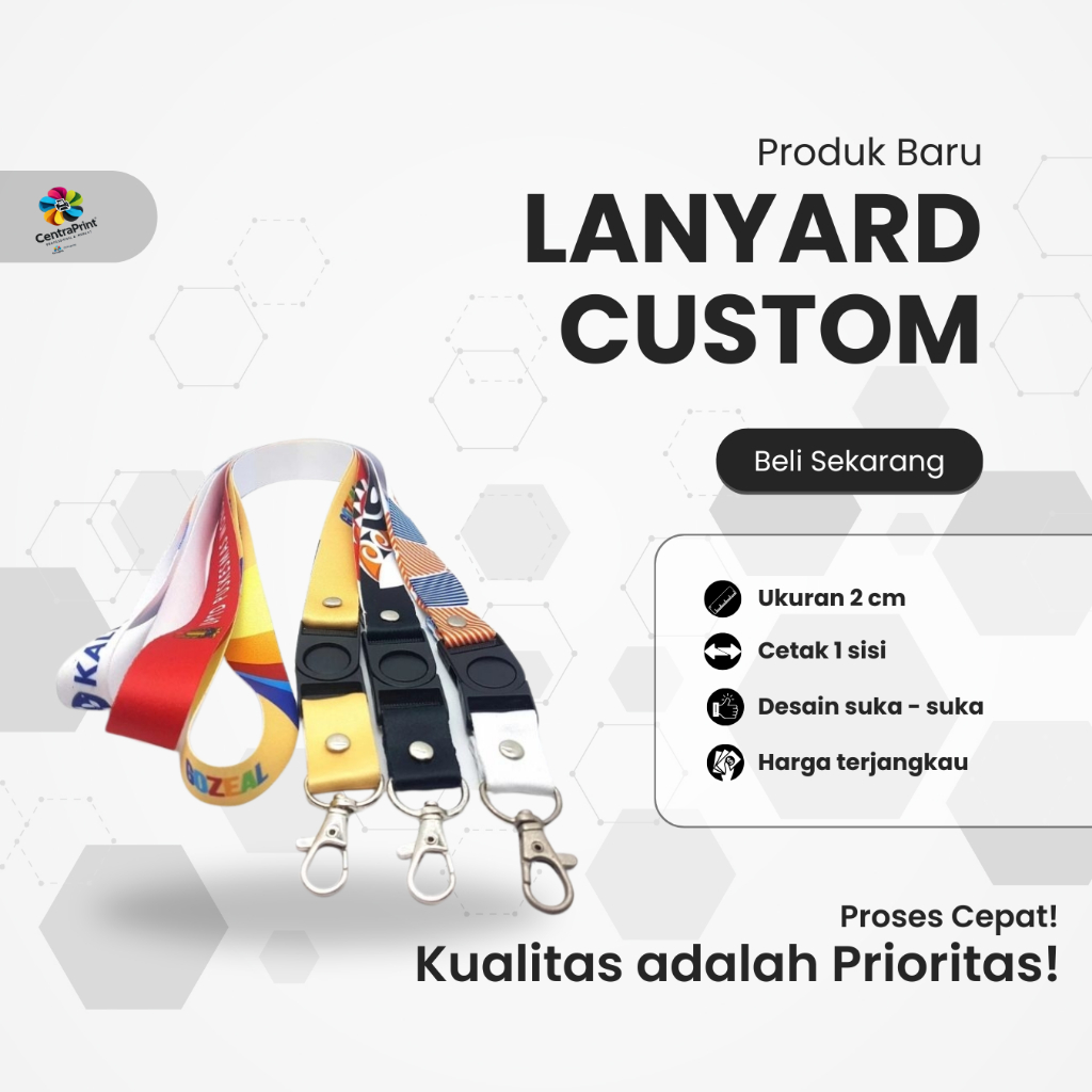 Jual Custom Lanyard Printing Sublim Desain suka suka Cetak 1 sisi ...