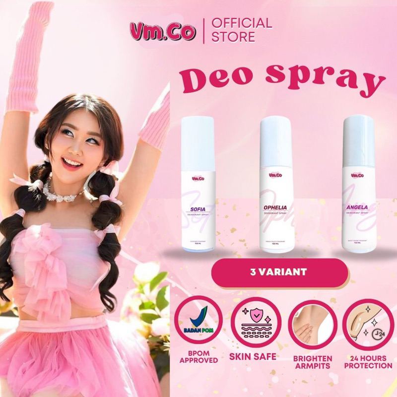 Jual NEW VARIANT | Vmco Deodorant Spray by Vilmei | Ophelia, Angela ...