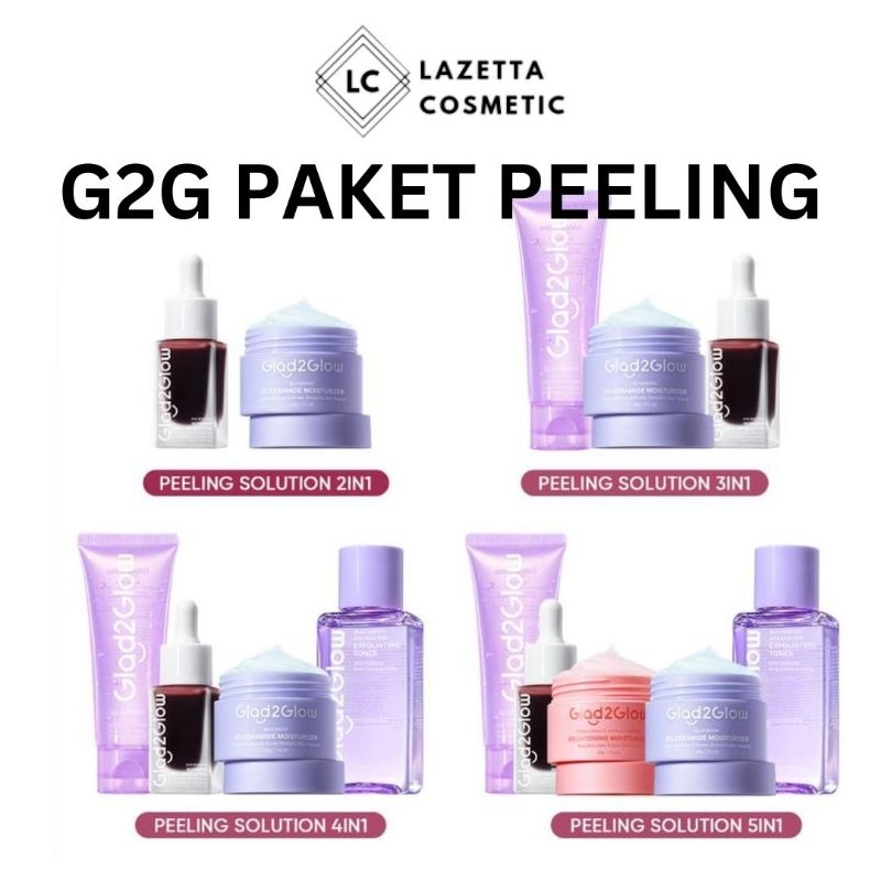 Jual GLAD2GLOW G2G Paket Bundling Skincare Glowing Peeling 2in1 3in1 4in1 5in1 | Shopee Indonesia