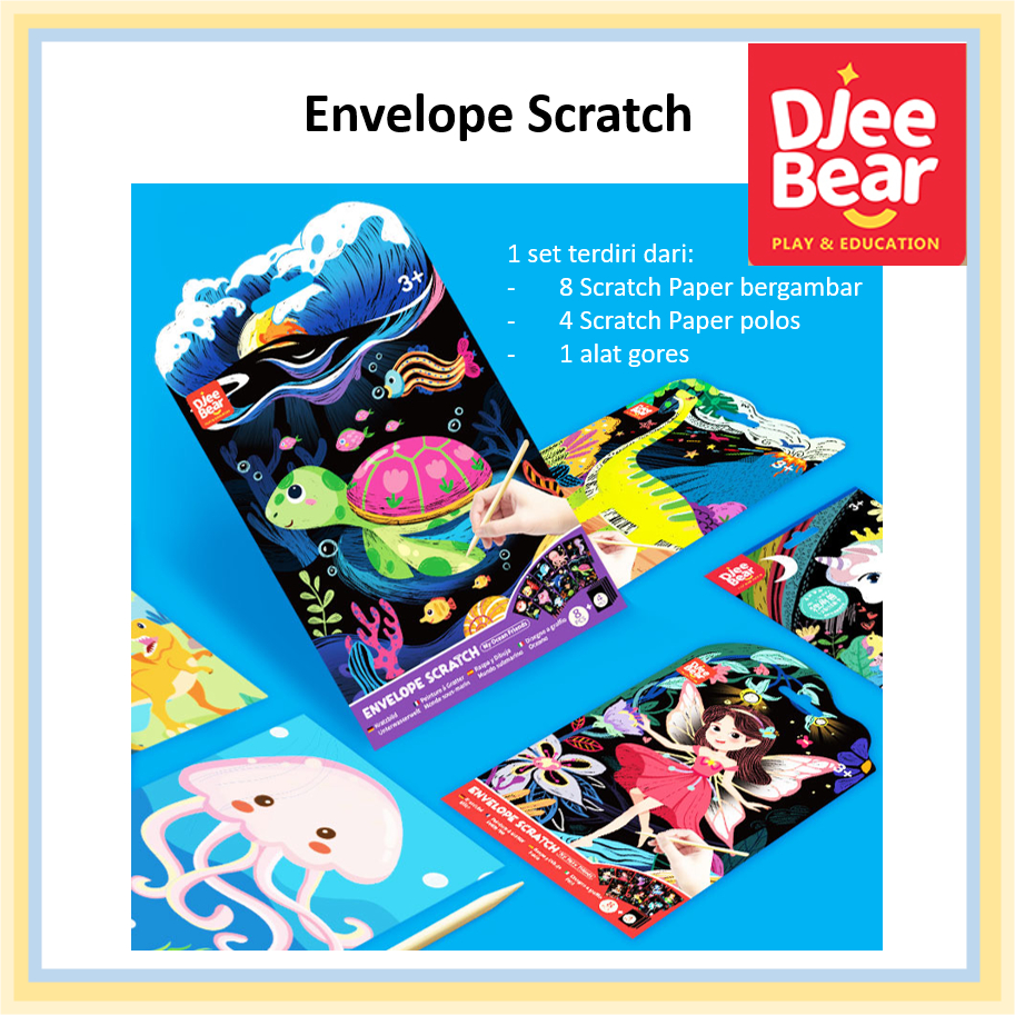 Jual [Celito] Djee Bear Envelope Scratch - Scratch Book - Buku ...