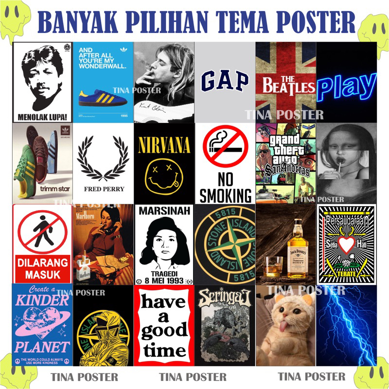 Jual Poster Dinding Aesthetic isi 12 | Shopee Indonesia
