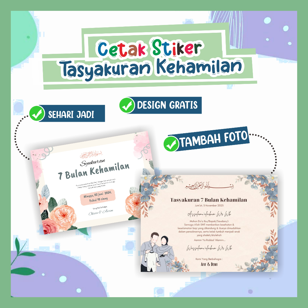 Jual STIKER TASYAKURAN KEHAMILAN 4/7 BULANAN / STIKER TASYAKURAN IBU ...