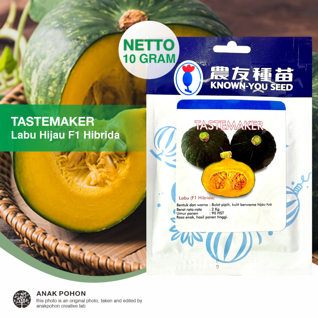 Jual (1 PACK - 10 GRAM) Benih Labu Kabocha Hijau Tastemaker F1 Hibrida ...