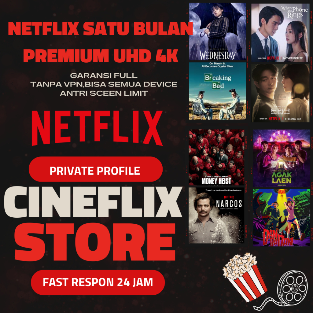 Jual NETFLIXXX PREMIUM UHD 4K 1BULAN PRIVATE FULL GARANSI 100% | Shopee Indonesia