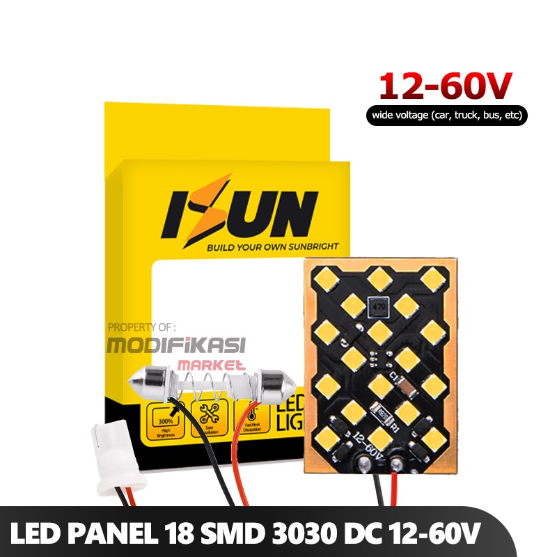 Jual Lampu LED Interior Mobil Kabin Bagasi Festoon PANEL 18 SMD 3030 ...