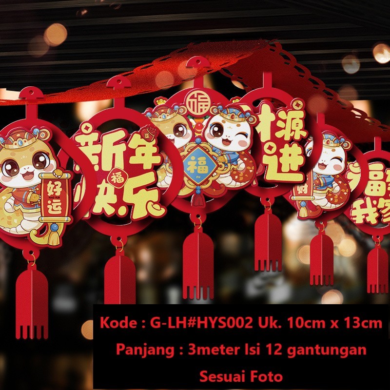 Jual Garland / Gantungan Hiasan Imlek Tahun 2025 Ular Snake Rezeki ...