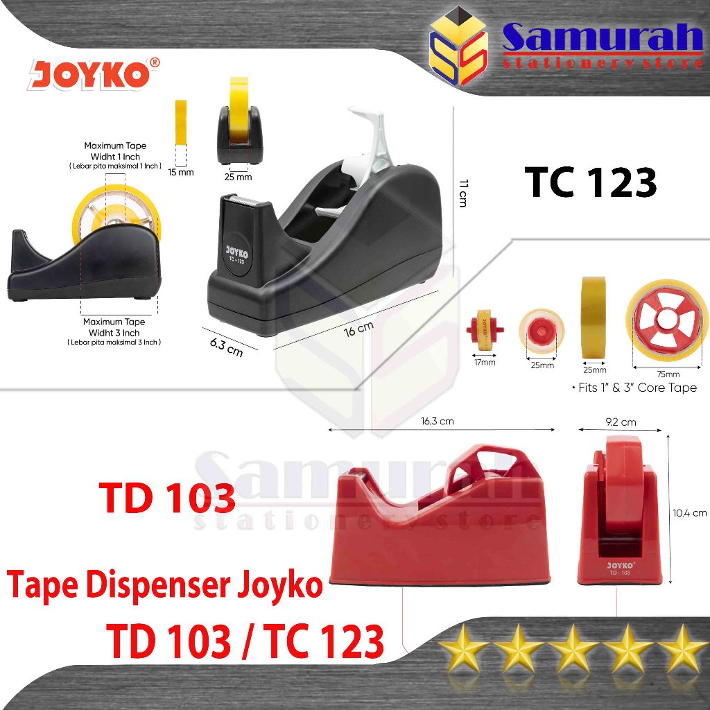 Jual Tape Dispenser Joyko TD 103 1 In / Tempat Potong Isolasi TD-103 ...