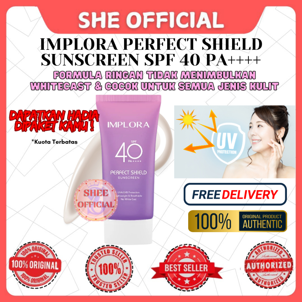 Jual Implora Sunscreen Spf 40+++ 50ml Membuat Kulit Tampak Cerah ...