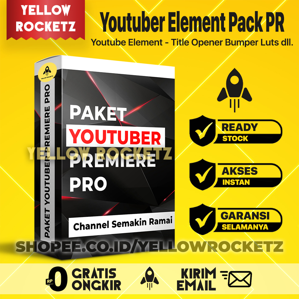 Jual YOUTUBE ELEMENT PACK - Template Bumper Title Opener Luts Popup ...