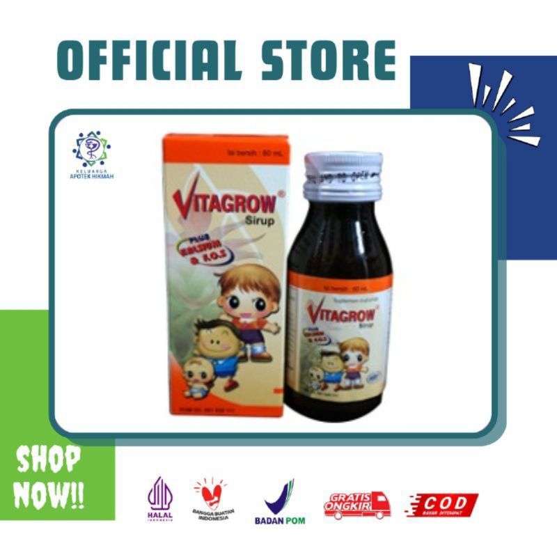 Jual Vitagrow Syrup Suplemen Kesehatan Nafsu Makan Kids Multivitamin ...