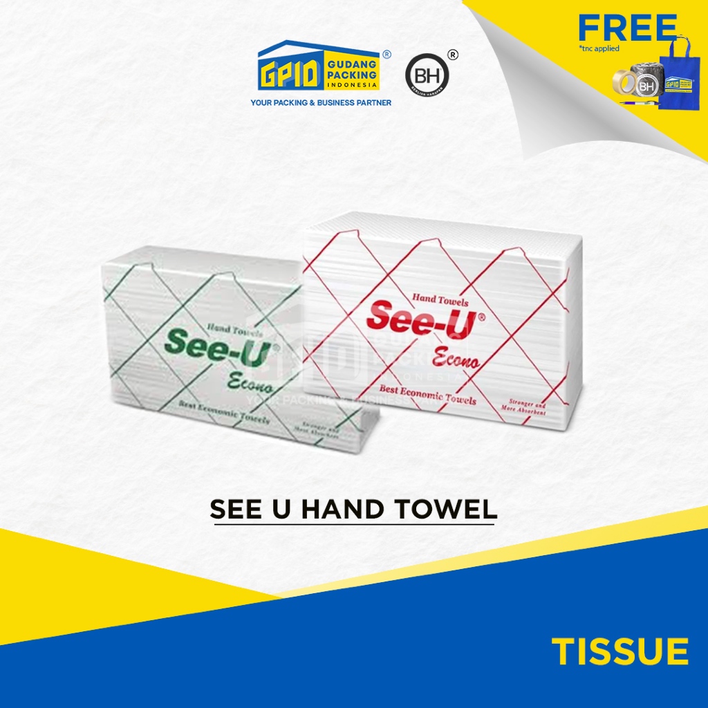 Jual See-U - Tissue Hand Towels Econo Red Merah / Green Hijau | Shopee ...