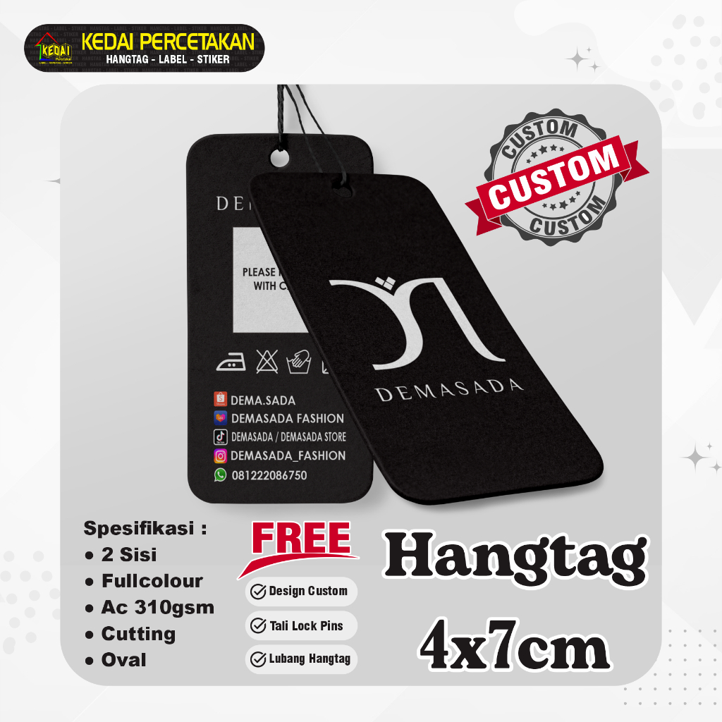 Jual HANGTAG 4x7CM hantag aksesoris handtag Souvenir hangtag Custom ...