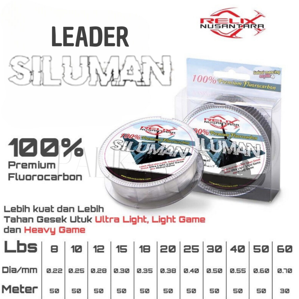 Jual Senar Leader Siluman Relix Nusantara Leader 100% Fluorocarbon Senar Pancing Kaku Premium ...