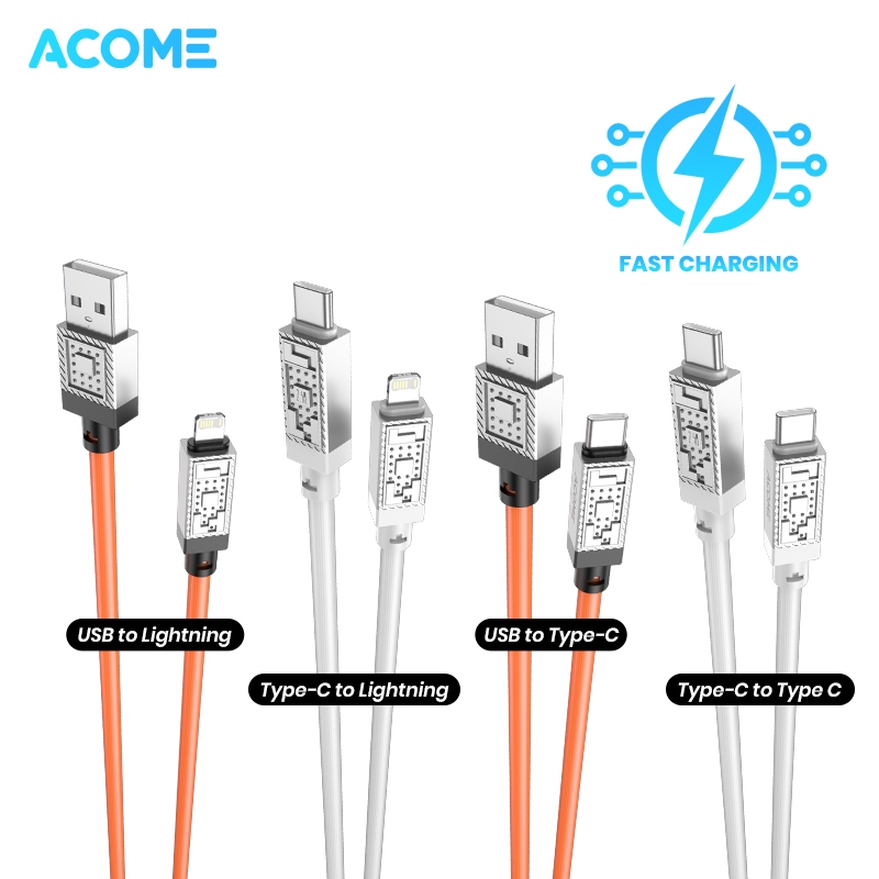 Jual ACOME Kabel Data Seri AH Lightning Type C 1 Meter Desain Logam ...