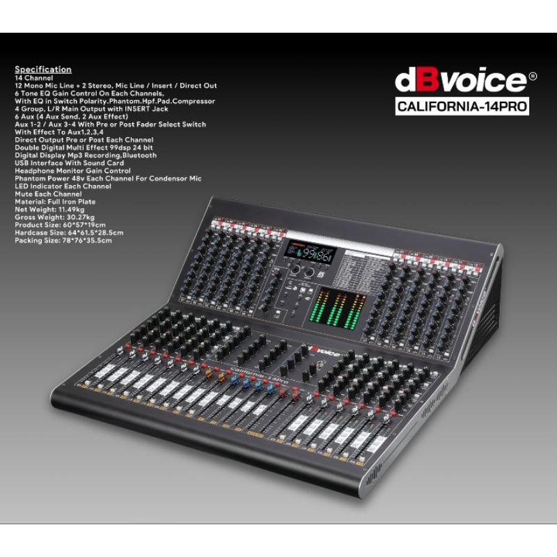 Jual Mixer dBvoice California 14Pro 14channel professional mixing ...