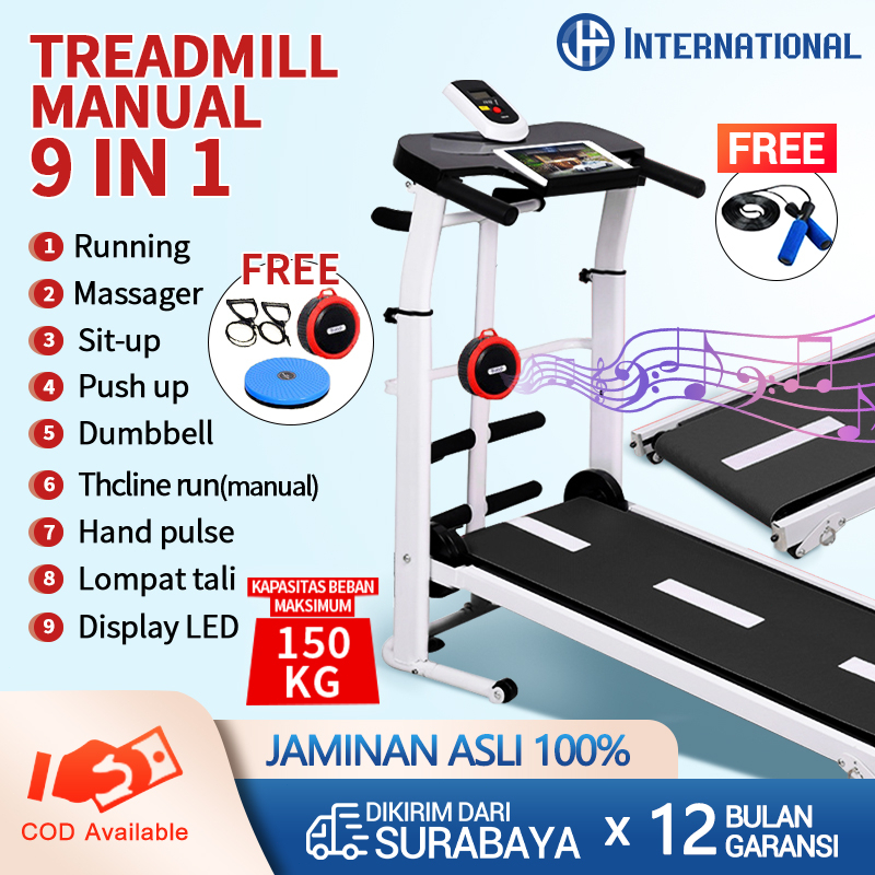 Jual Treadmill Manual MultiFungsi Treadmill 15 in 1-Alat Fitness ...