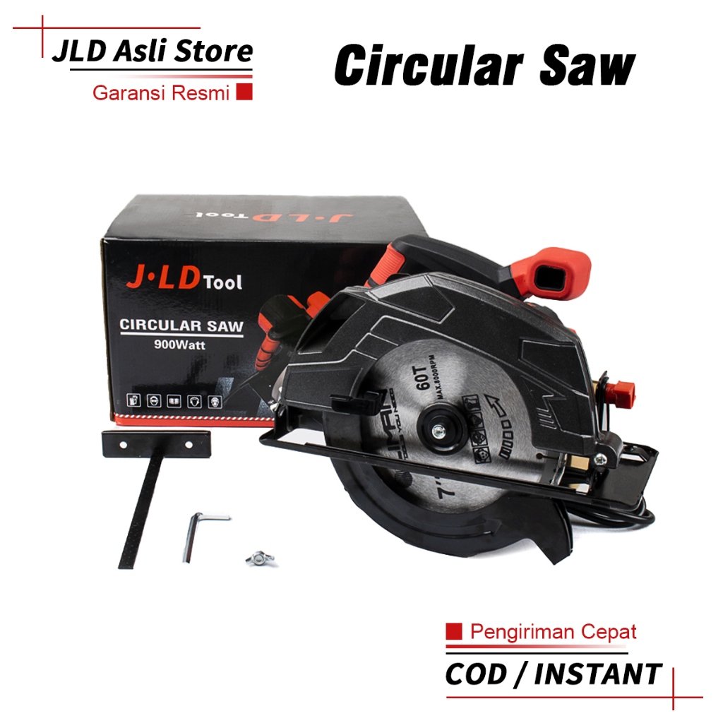 Jual JLD Circular Saw Gergaji Kayu Listrik 900W Circular Saw 7 Inch ...