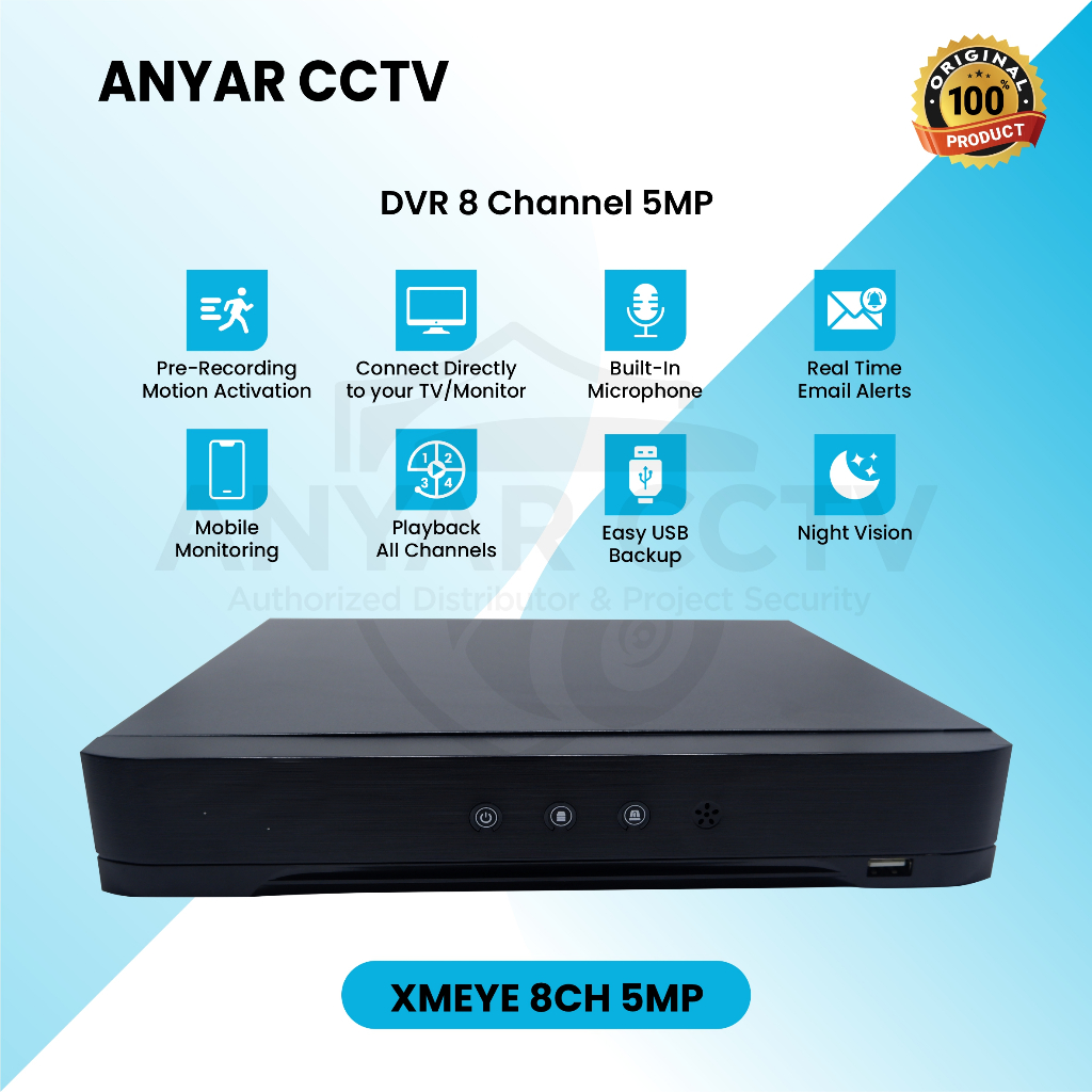 Jual DVR XMEYE 8CH 8 Channel 5MP Support Audio all channel | Shopee Indonesia