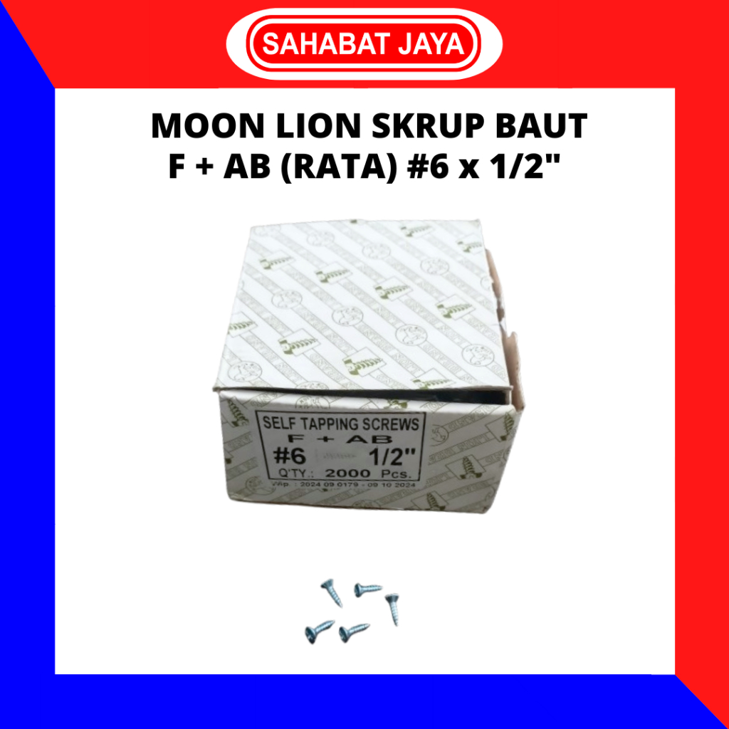 Jual Moon Lion Skrup Baut ( #6 X 1/2" ) Tapping Screws (F+AB) Kepala ...