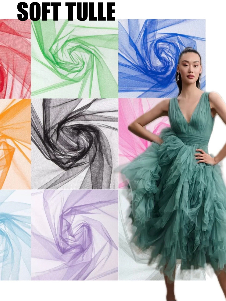 Jual A GRADE Kain Tile polos kain Soft Tulle,lebar150cm(100% original ...