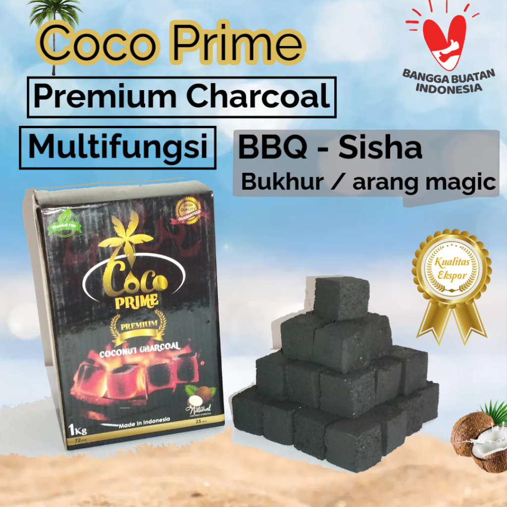 Jual Coco Prime Arang Briket Multifungsi (BBQ, Sisha , Arang Magic, Buhur) | Shopee Indonesia