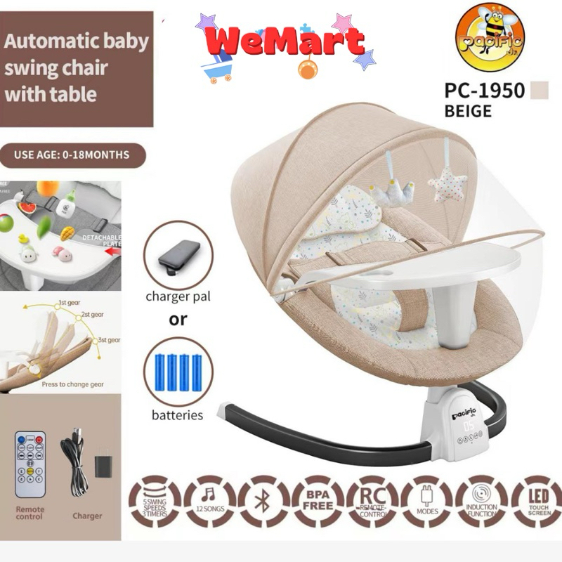 Jual PACIFIC BABY SWING PC- 1950 SWING CHAIR W/TABLE | Shopee Indonesia
