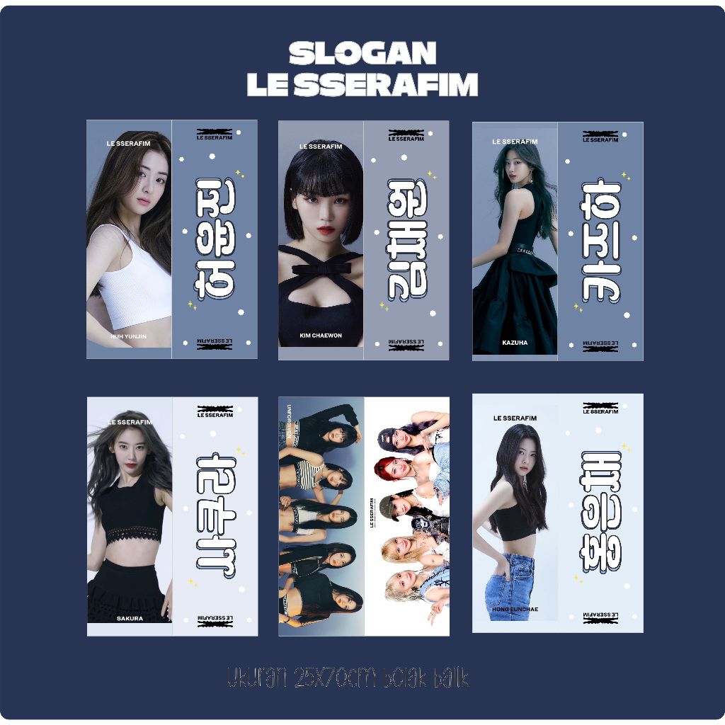 Jual SLOGAN HAND BANNER LE SSERAFIM Cheering kit | Shopee Indonesia