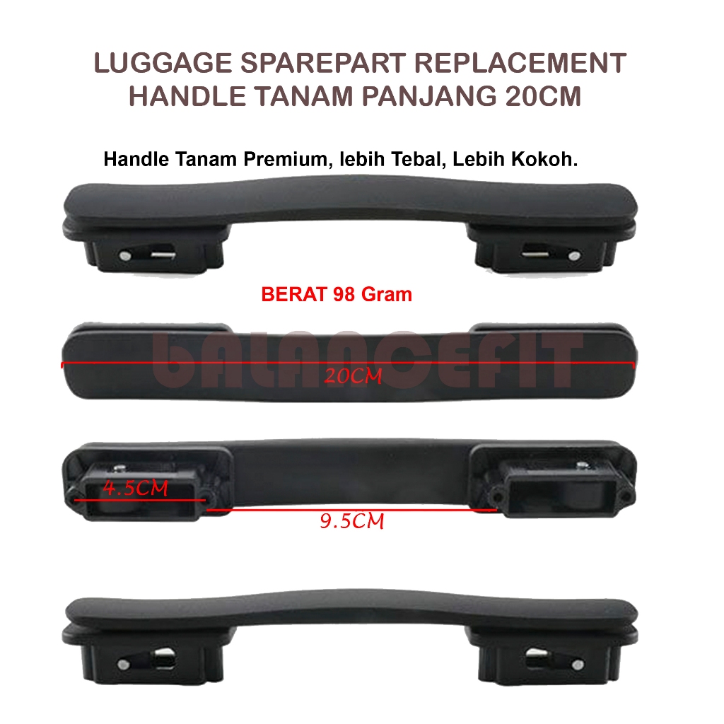 Jual Handle Koper | Handle Tanam for Lojel panjang 20cm | Bahan Karet ...