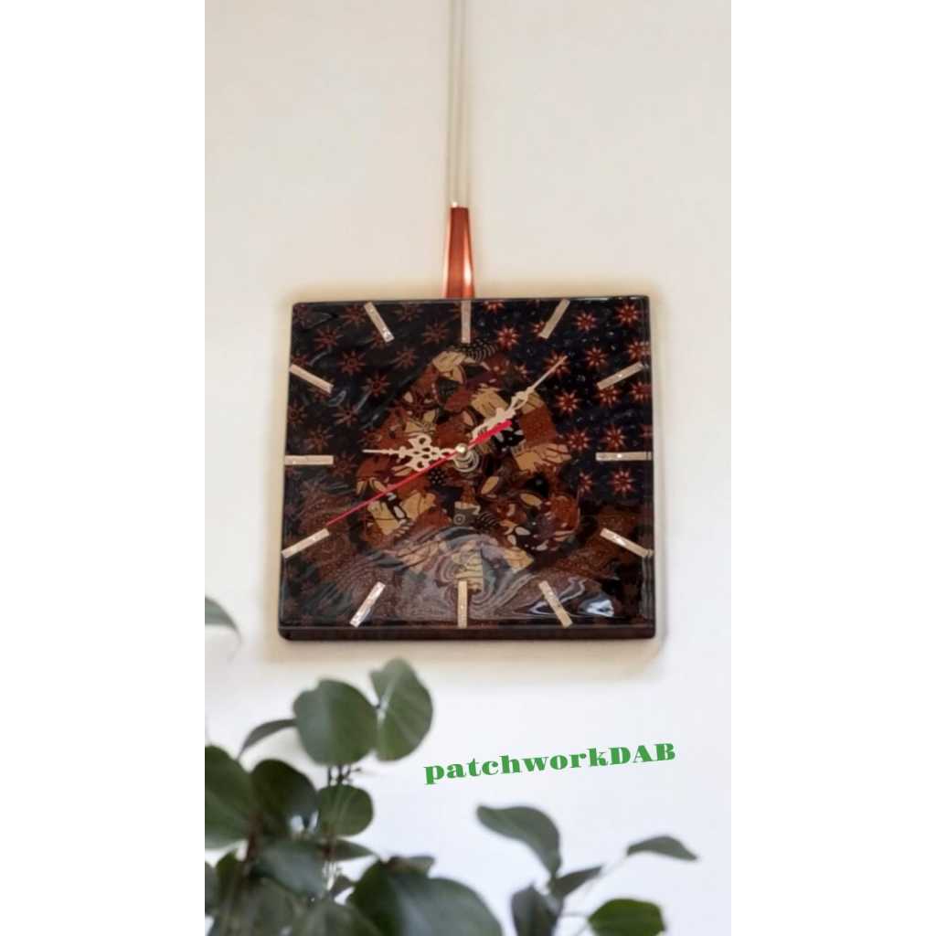 Jual Jam Dinding Resin Batik Unik Kotak 8 inchi | Shopee Indonesia