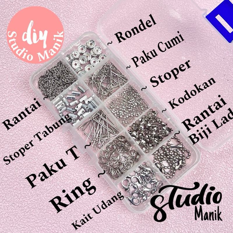 Jual Set Box DIY Meronce Spesial Silver Free Senar | Shopee Indonesia