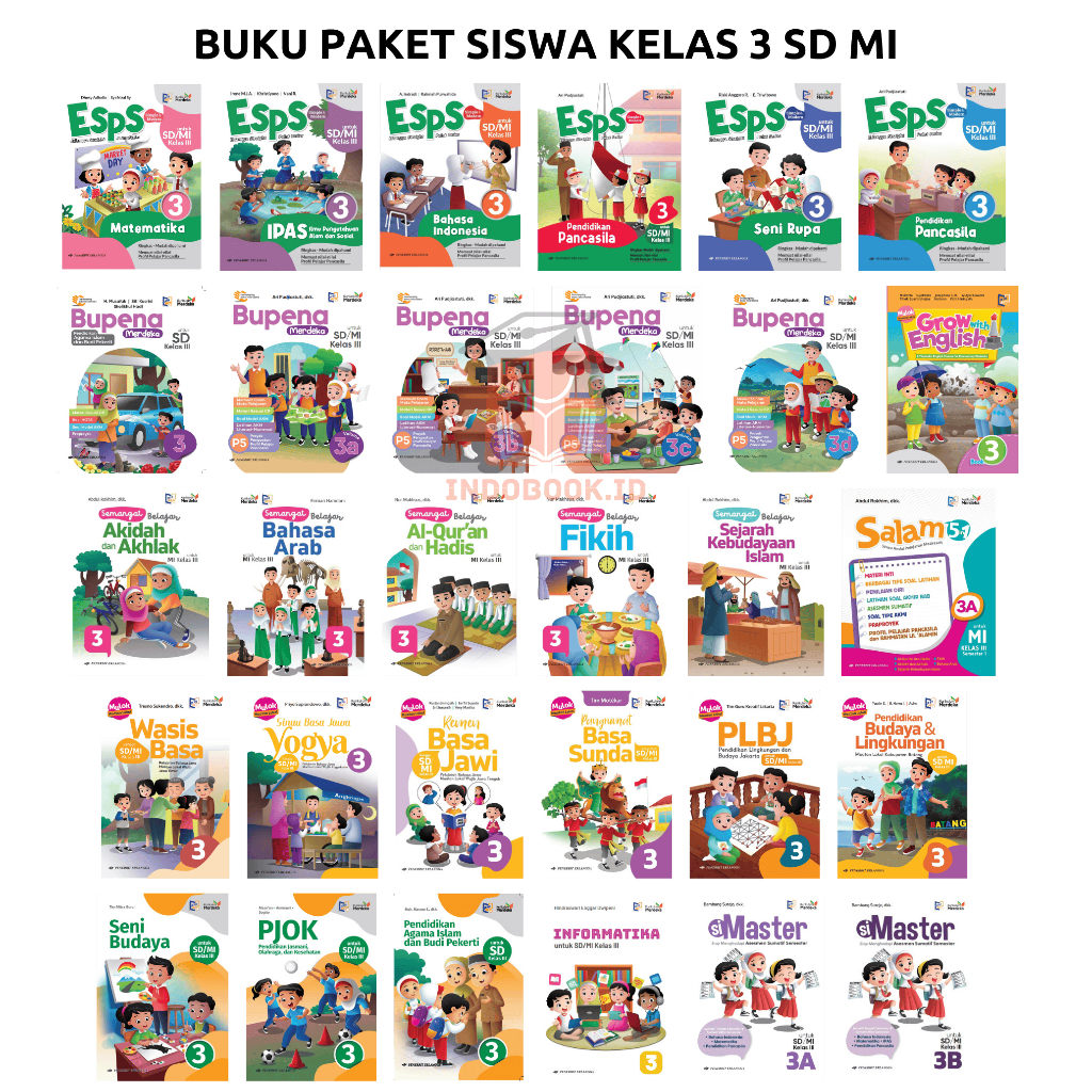 Jual BUKU PAKET SISWA KELAS 3 SD KURIKULUM MERDEKA ESPS Matematika,Ipas,Bahasa Indonesia,Seni ...