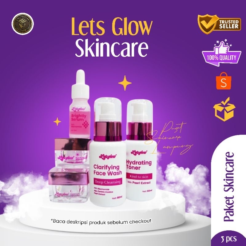 Jual Letsglow skincare paket whitening dan acne letsglow skincare official | Shopee Indonesia