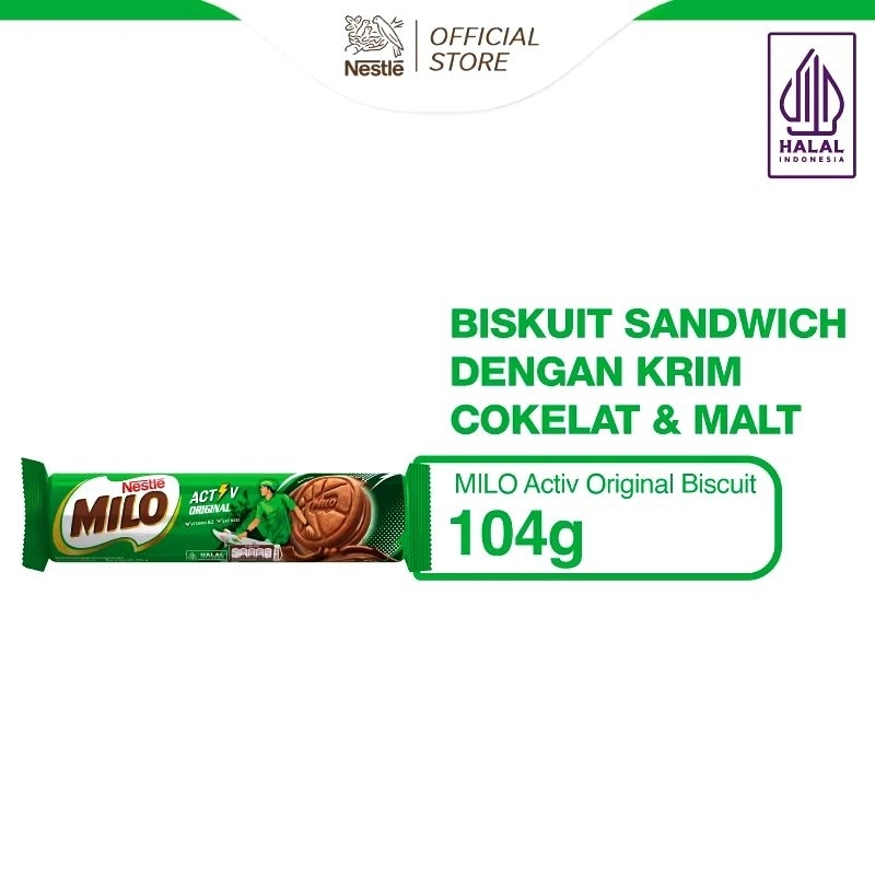 Jual MILO biscuit sandwich Activ milk /chocolate malt cookies 104 gram ...