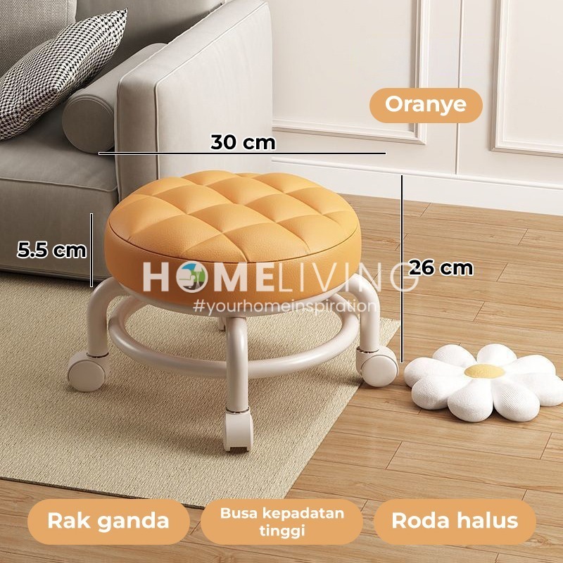 Jual HOMELIVING - KURSI BULAT - STOOLE RODA - KURSI KECIL RODA - KURSI ...