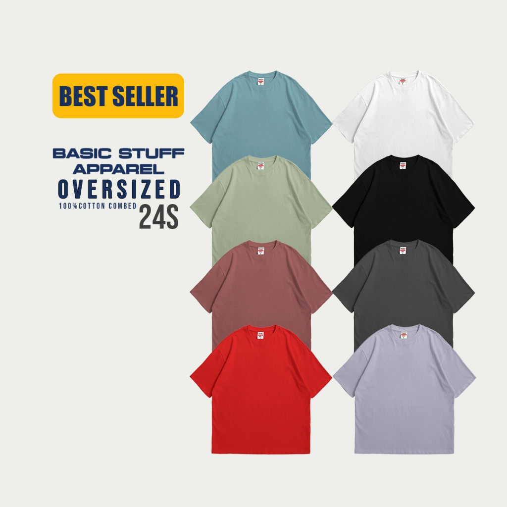 Jual Basic Stuff Apparel T-shirt Oversize Combad 24s / Kaos Polos Pria ...