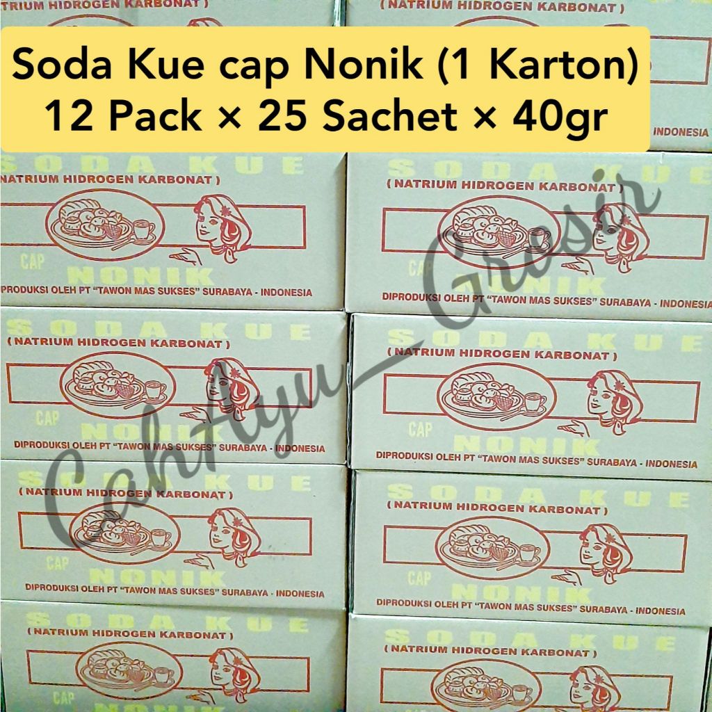 Jual 1 KARTON - Soda Kue cap Nonik (12 Pack x 25 Sachet x 40gr ...