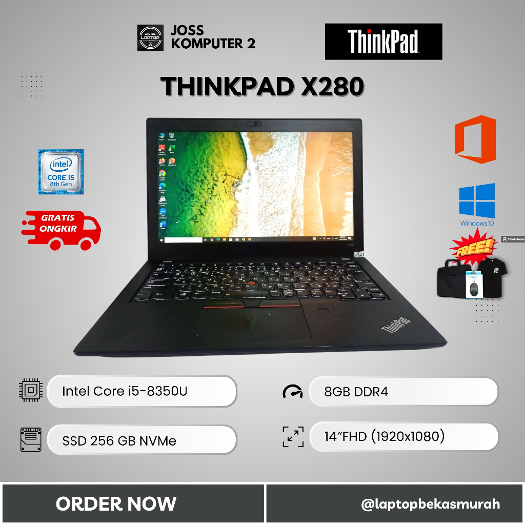 Jual Lenovo Thinkpad X280 Intel Core i5-8350U (Ram 8GB/Ssd 256GB ...