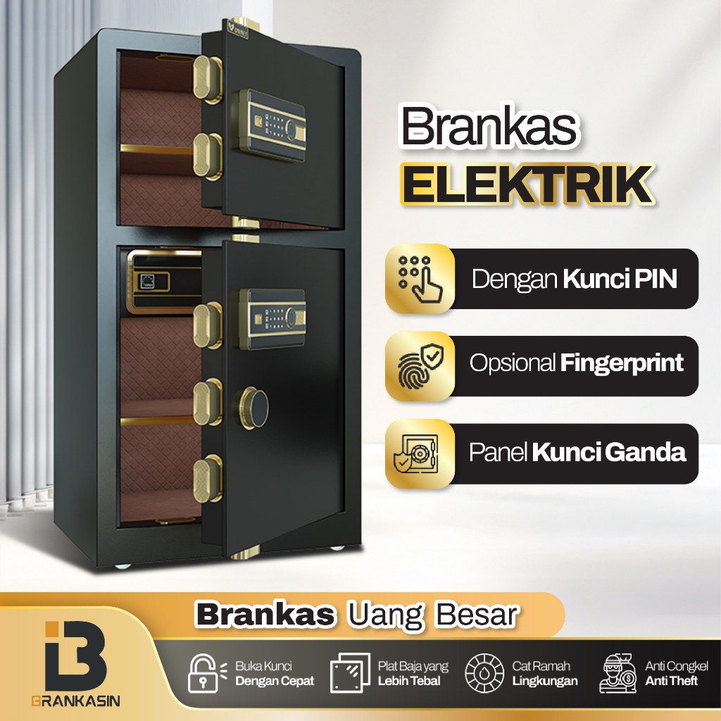 Jual Brankas Besar Elektrik Full Besi 100CM 1 - 2 Pintu Anti Bor Dengan ...