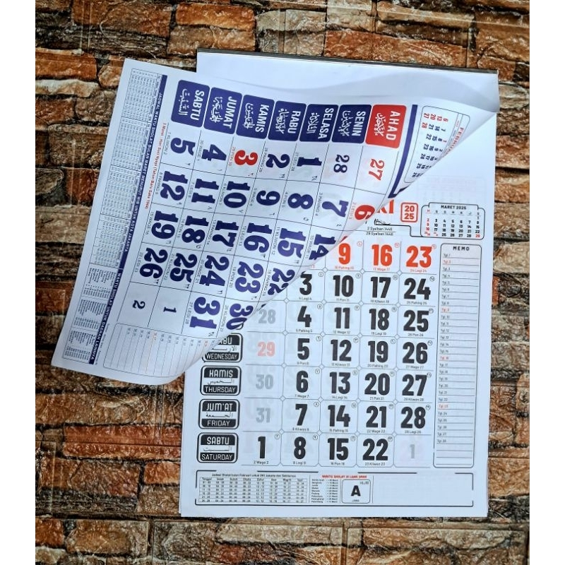 Jual Kalender Kerja 12 Lembar Krismon [ Kertas Daur Ulang/Bekas Tahun ...