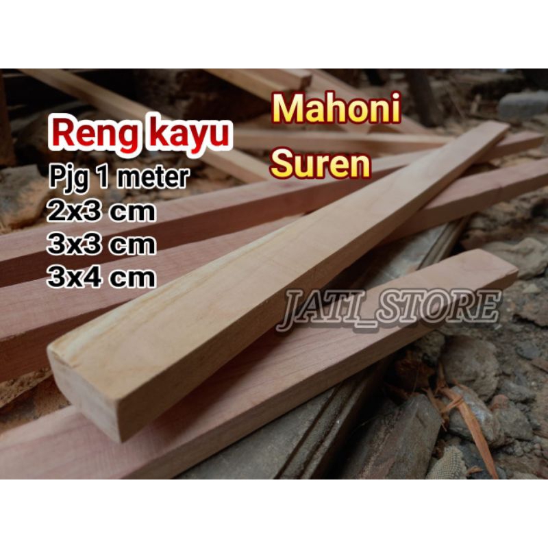 Jual Reng kayu Mahoni kayu suren ukuran 2x3 cm panjang 1 meter | Shopee ...