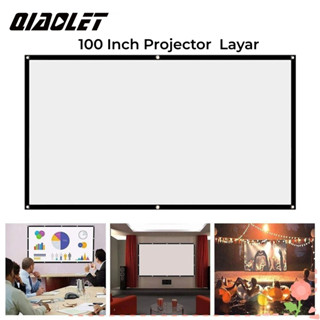 Jual QIAOLET Layar Proyektor Dinding Wallscreen 100 inch Lipat HD 16: 9 ...