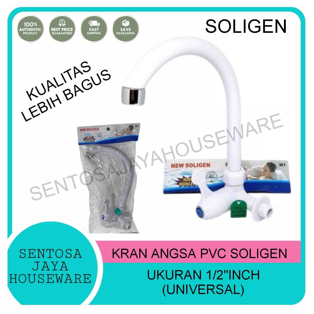 Jual KRAN ANGSA CUCI PIRING SOLIGEN / KRAN ANGSA PVC PUTIH SOLIGEN ...