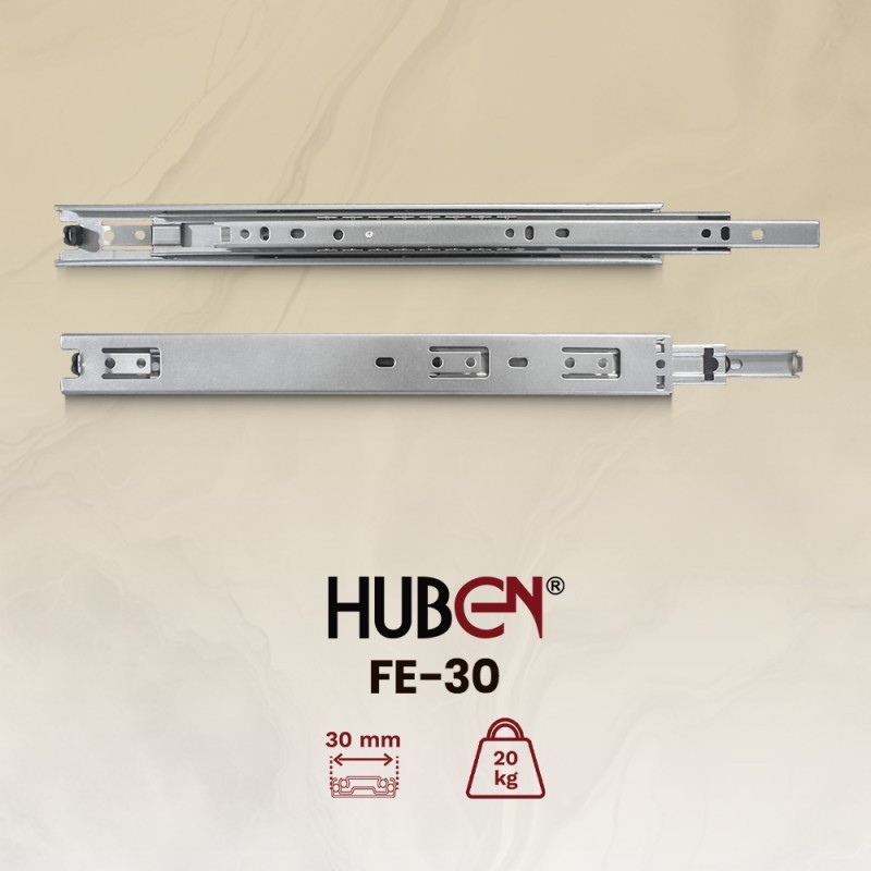 Jual Rel Laci Double Track Huben FE-30 mm Ball Bearring Full Extention ...