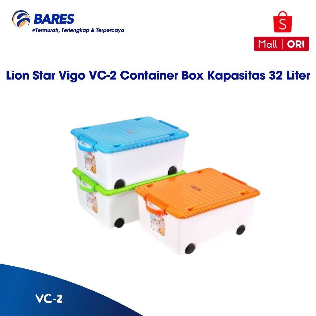 Jual Lion Star Vigo VC-2 Container Box Kapasitas 32 Liter | Shopee ...