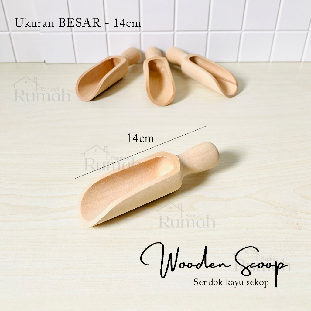 Jual Wooden Scoop Spoon / Sendok kayu sekop Besar untuk Deterjen Bubuk ...