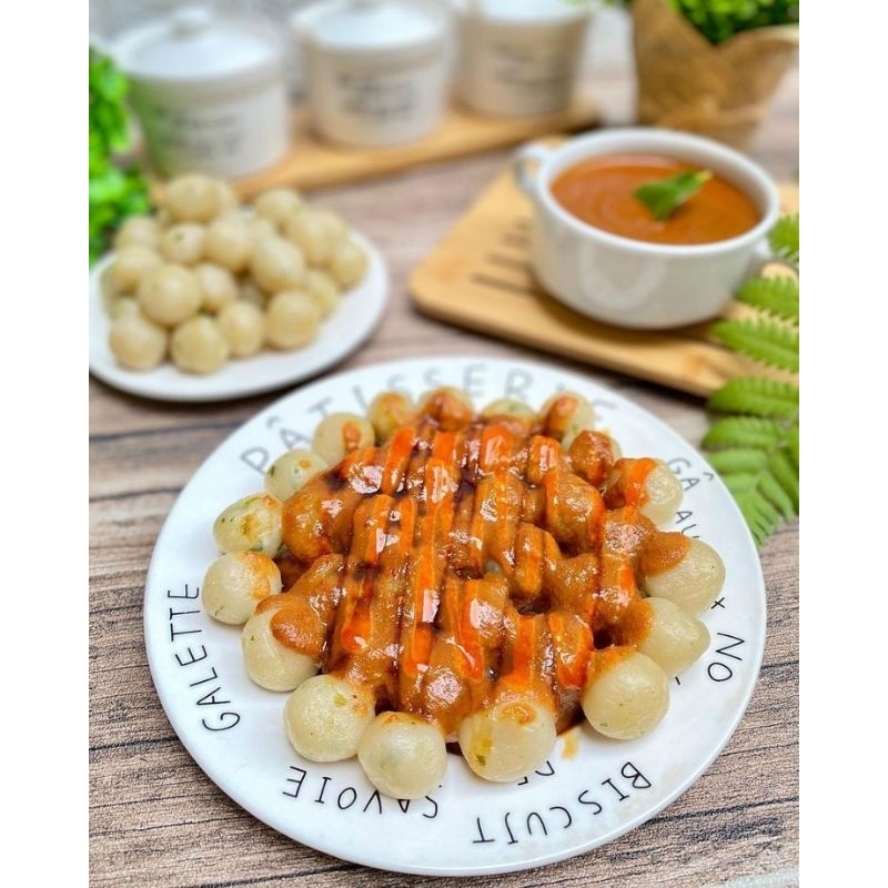 Jual Cilok mini bakso aci isi 60 biji bumbu kacang | Shopee Indonesia