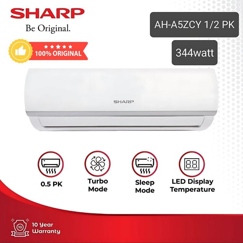 Jual AC SHARP AH-A5ZCY 1/2PK FREON R32 ( UNIT ONLY ) | Shopee Indonesia