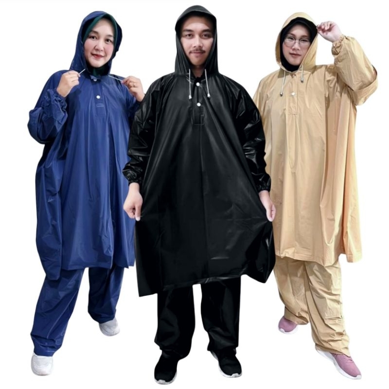 Jual Jas Hujan Stelan Ponco Lengan + Celana Ibex Modern Mantel Setelan Poncho Tangan Baju Jaket ...